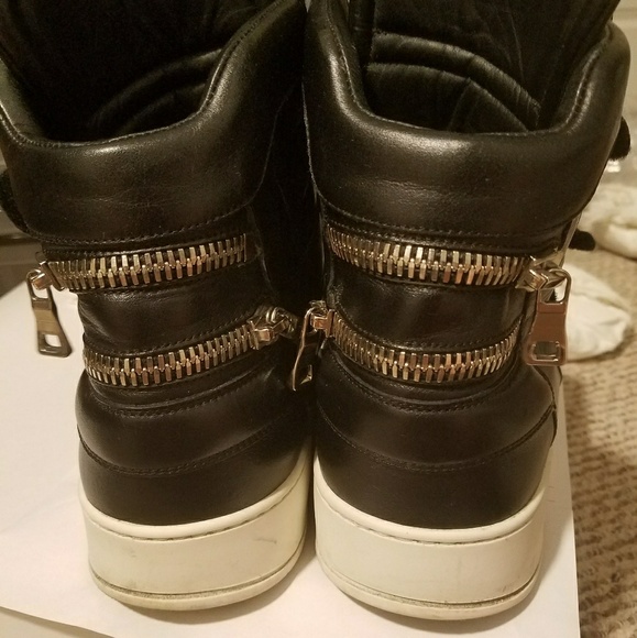 Balmain | Shoes | Balmain Leather High Top Sneakers | Poshmark